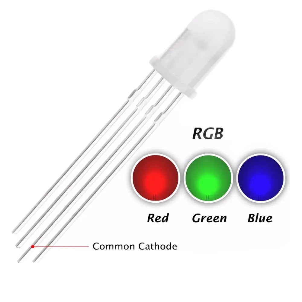 Everlight 5mm RGB Diffused LED -4 PIN - Common Anode – Indian Hobby Center