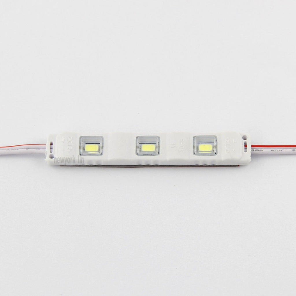 WHITE- 12V 3 LED SMD Module Injection Decorative Waterproof LED Strip ...