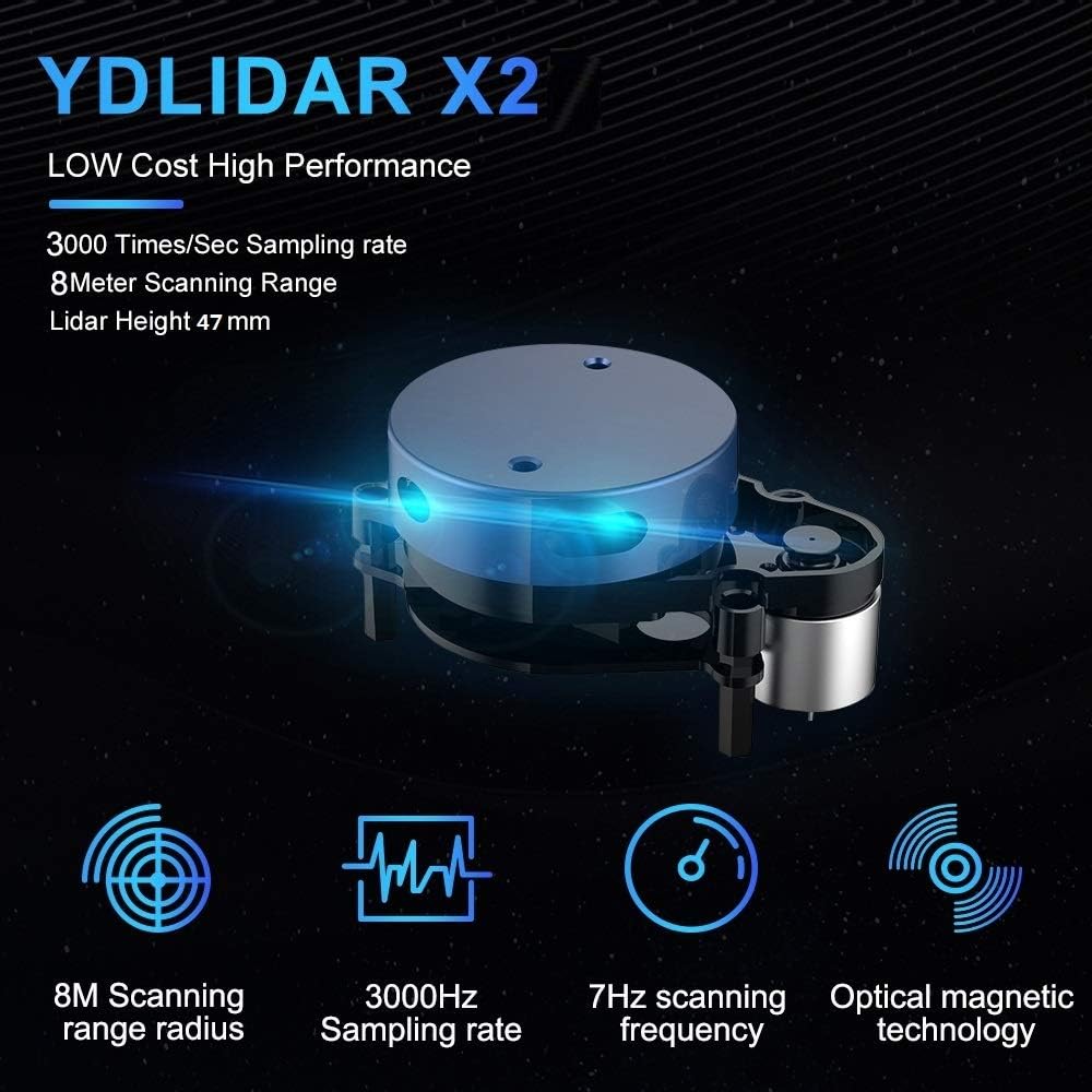 YDLidar X2L 360 Degree ROS Scanner for Navigation,Path planning, Colli ...