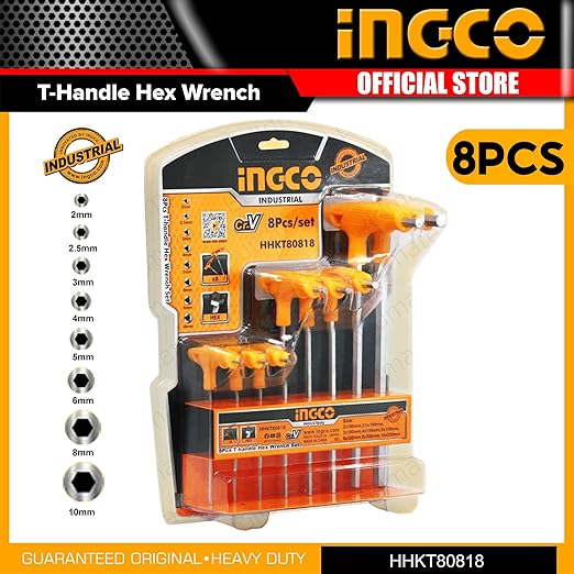 INGCO HHKT80818 8 Pcs T-handle Hex Wrench Set – Indian Hobby Center
