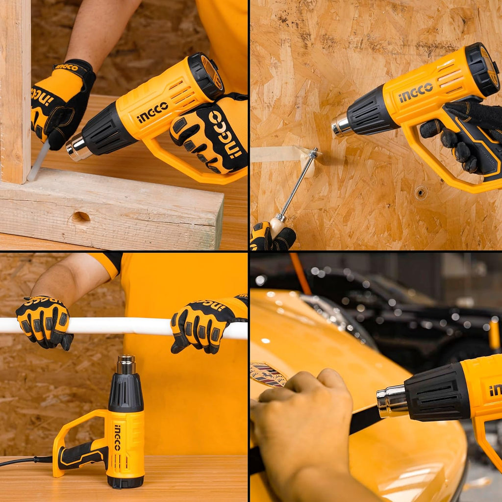 INGCO HG200058 Heat Gun 2000W with Digital Display Temperature Control ...