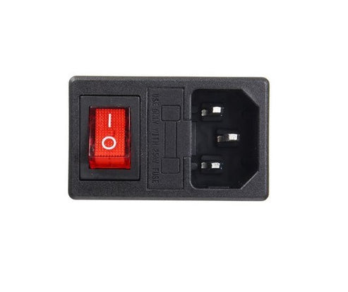 AC-01 Socket 3 Pin AC Power Socket With Indicator Switch and Fuse Conn ...