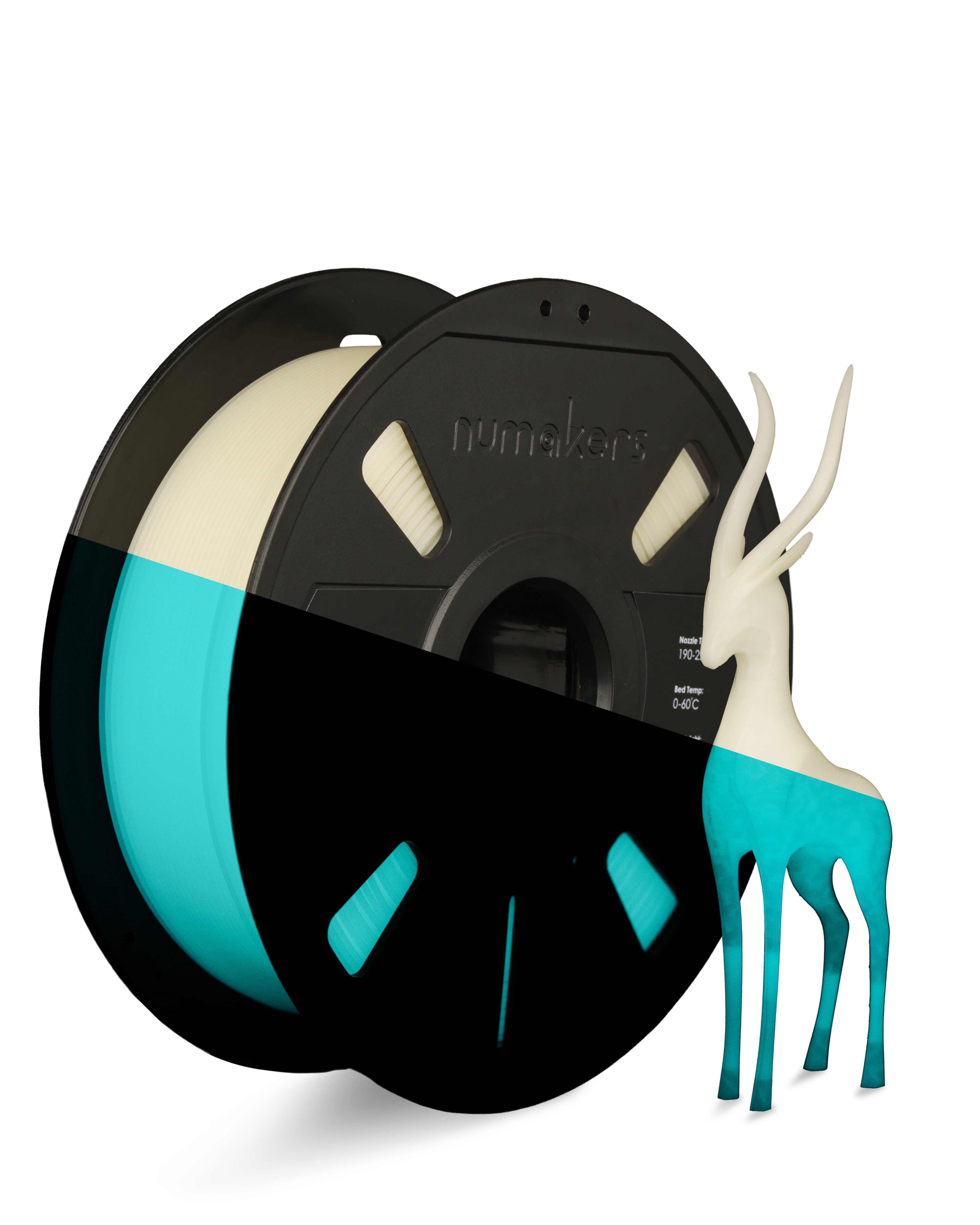 Numakers PLA Glow in the Dark - Aqua Blue – 1.75 mm / 1 kg – Indian ...