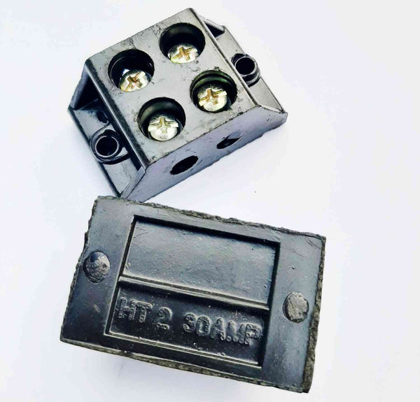 30A 2 Way Bakelite Connector Strip (Rigid type) Double Row Barrier Bla ...