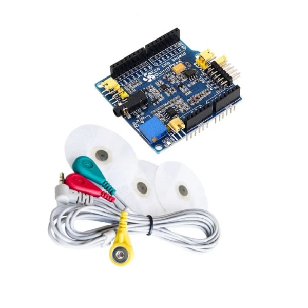 ECG/EKG/EMG Shield with Cables and Electrodes for Arduino – Indian ...