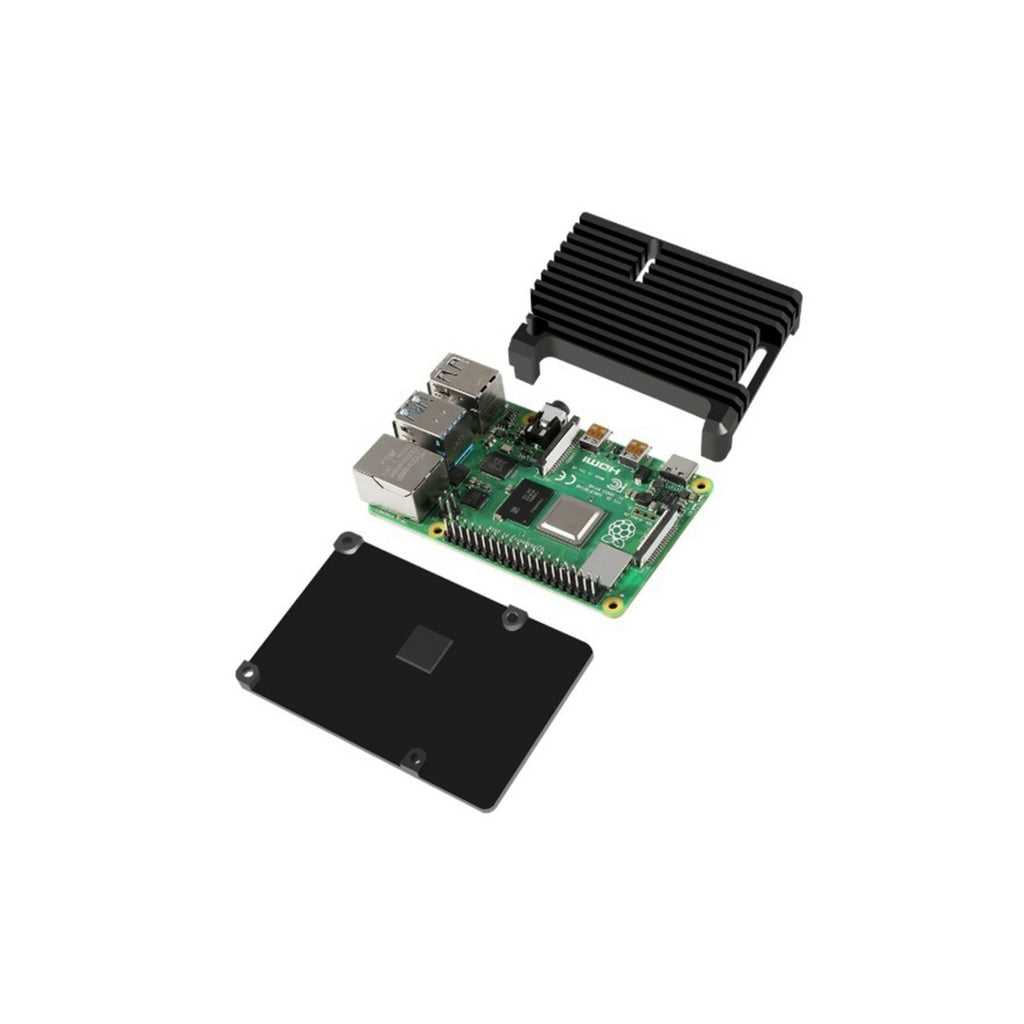 Black Aluminum Heat Sink Case for Raspberry Pi 4 Model B – Indian Hobby ...
