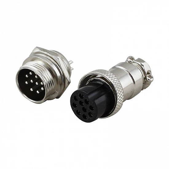 10 Pin Metal Aviation Socket Plug Male and Female Panel Connector GX16 ...