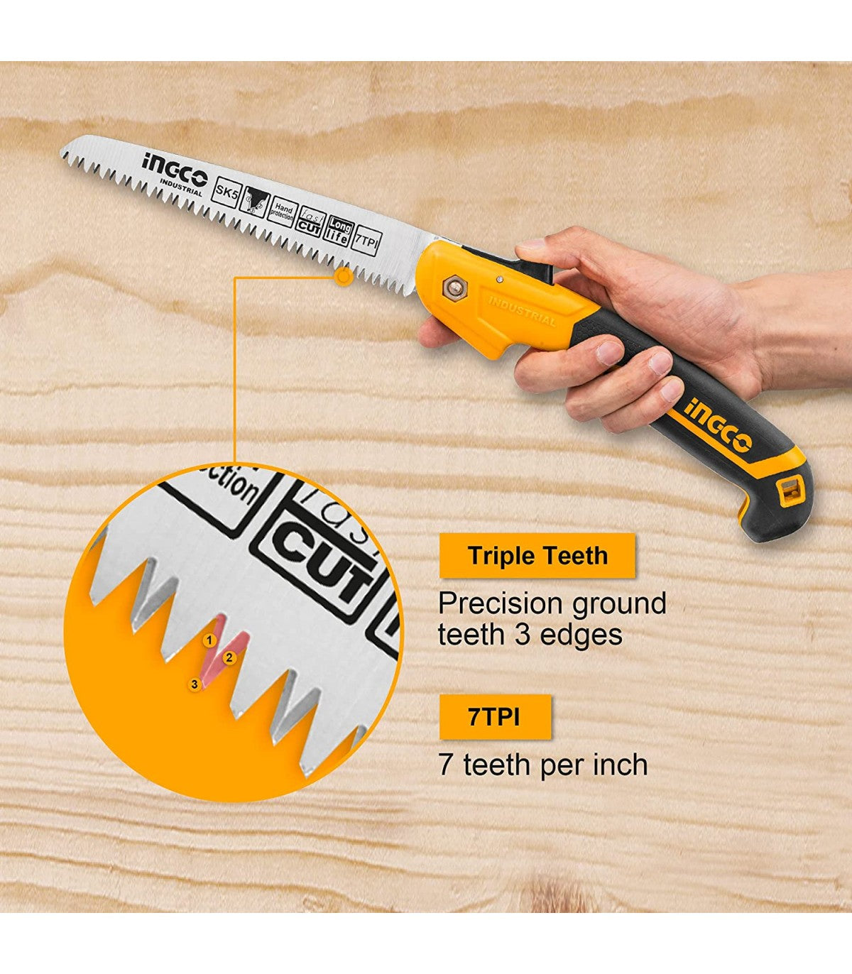 INGCO HFSW1806 Folding Saw with 7 Inch Blade with Triple Teeth – Indian ...