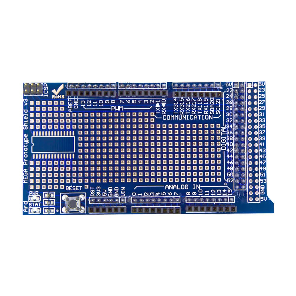Prototype Shield V3.0 For Arduino Mega with breadboard – Indian Hobby ...