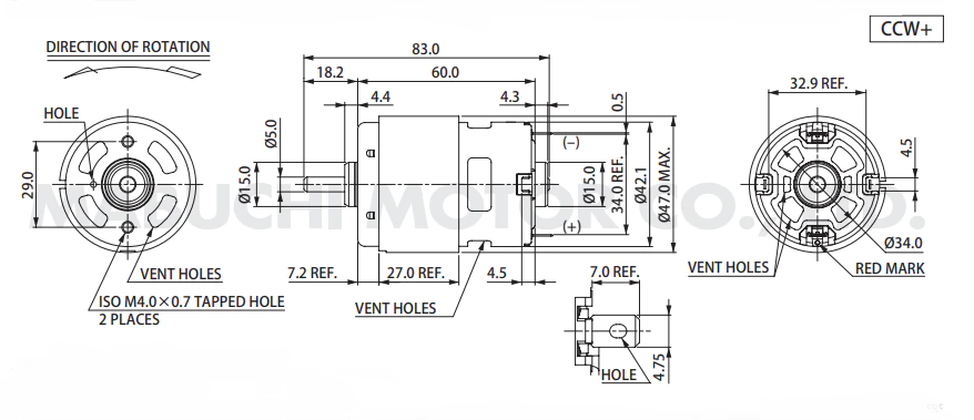 RS-755VC-8514 14.4V 18500rpm high speed 755 DC motor – Indian Hobby Center