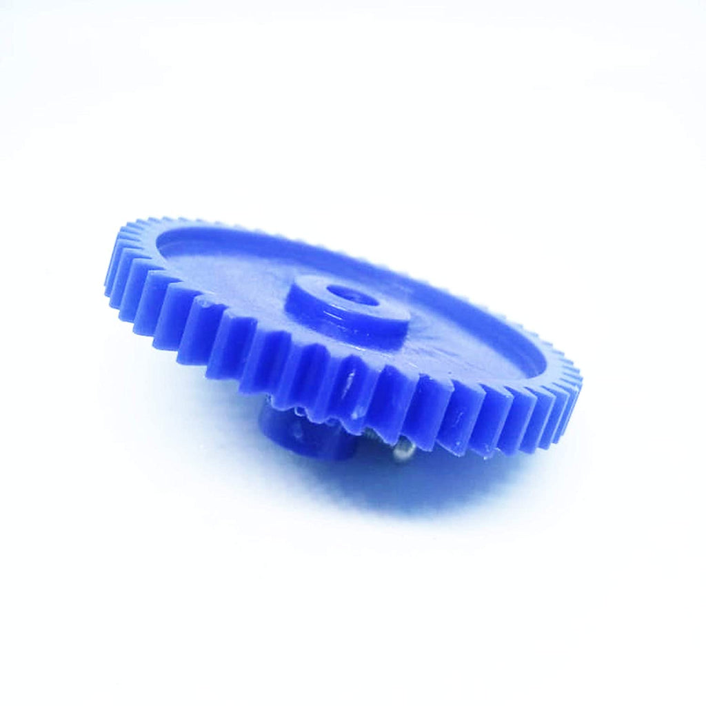 50 Teeth (24 Inner Teeth) 51 mm Dual Plastic Spur Gear 6mm Shaft (Blue ...