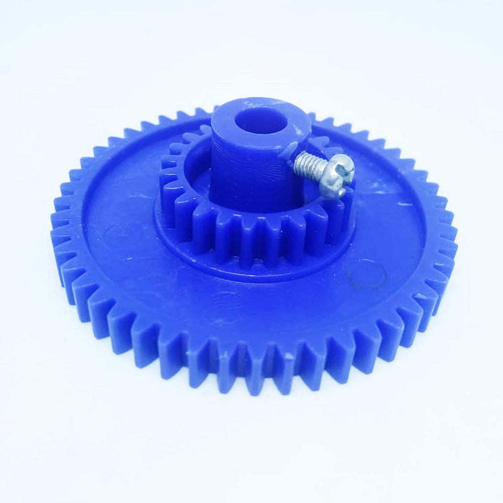 50 Teeth (24 Inner Teeth) 51 mm Dual Plastic Spur Gear 6mm Shaft (Blue ...