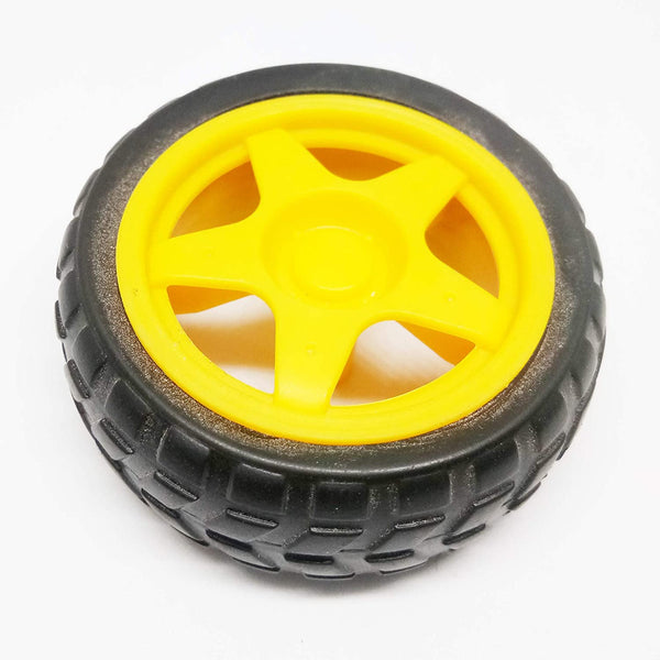 BO Wheel Yellow 65mm Robot Wheel – Indian Hobby Center